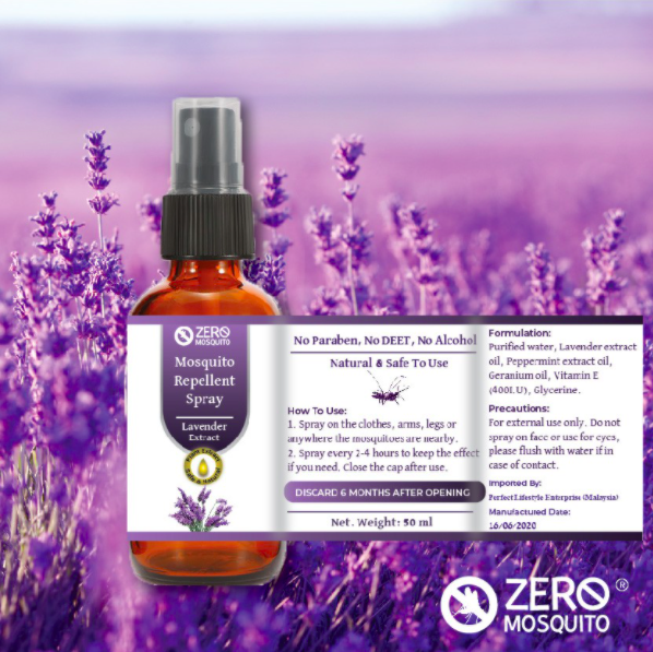 ZERO MOSQUITO Repellent Spray Lavender | theAsianparent theAsianparent ...